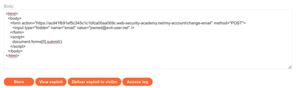 PortSwigger's "CSRF vulnerability with no defenses" Walkthrough