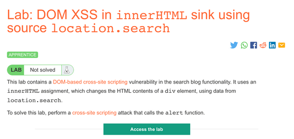 PortSwigger's "DOM XSS in innerHTML sink using source location.search ...