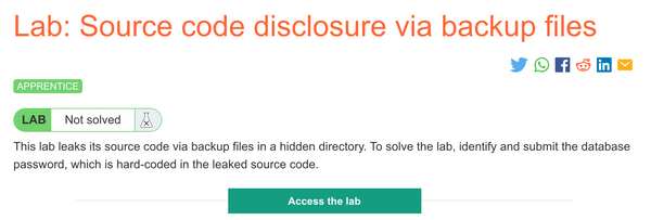 PortSwigger's "Source code disclosure via backup files" Walkthrough