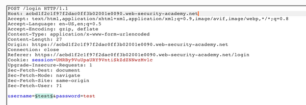 PortSwigger's "Username enumeration via subtly different responses ...