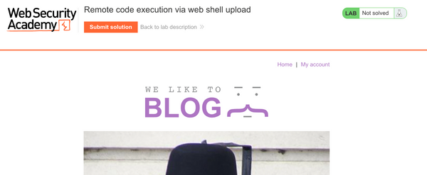 PortSwigger's "Remote code execution via web shell upload" Walkthrough