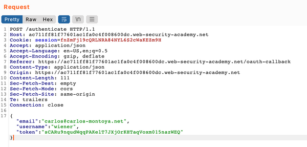Portswiggers Authentication Bypass Via Oauth Implicit Flow Walkthrough